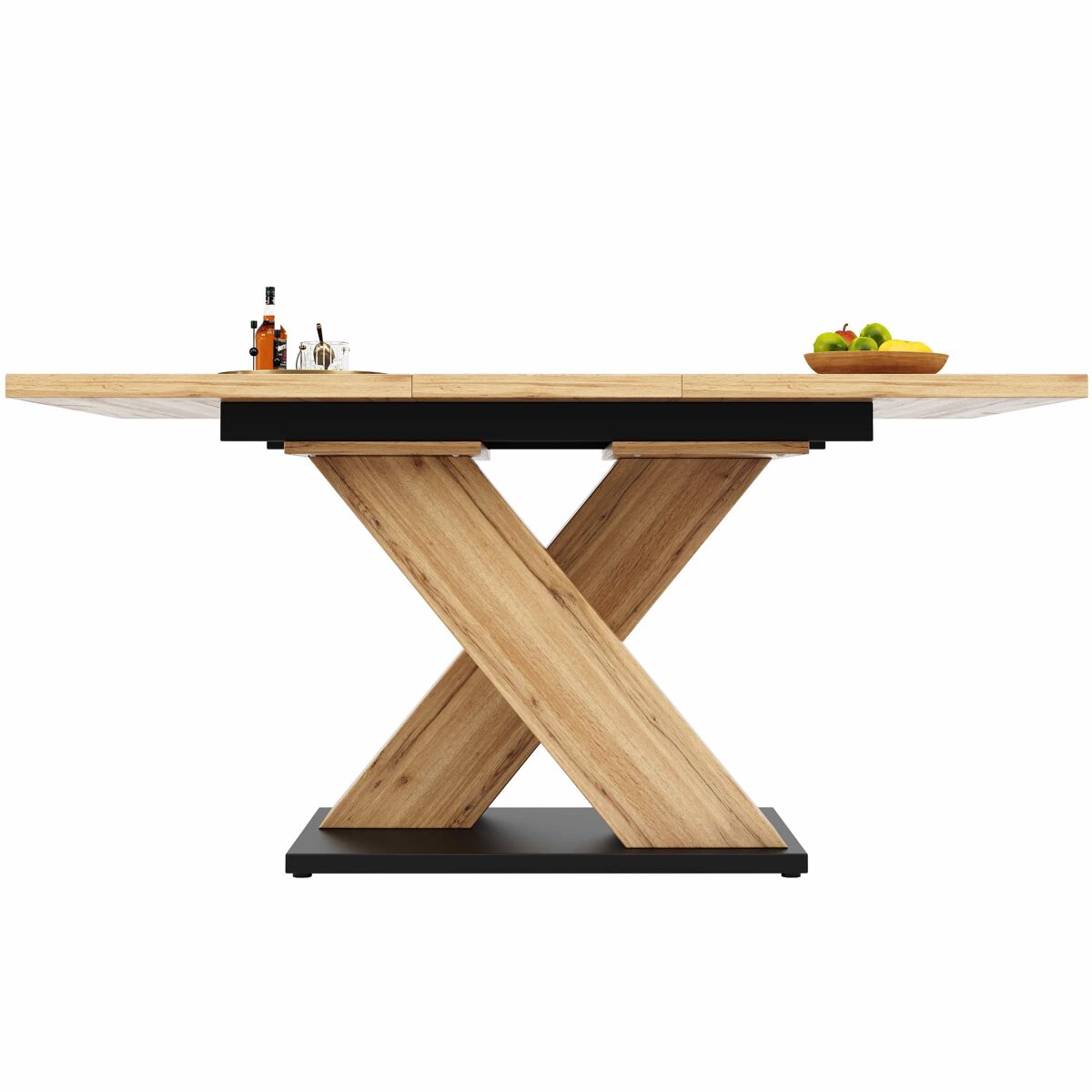 Mesa de comedor retráctil 158,5 x 80 cm - 6 a 8 personas - MDF ...