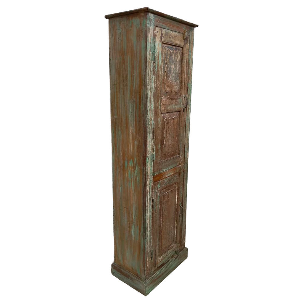 Armario de madera acabado artesanal marrón 58x36x193h cm - Conforama