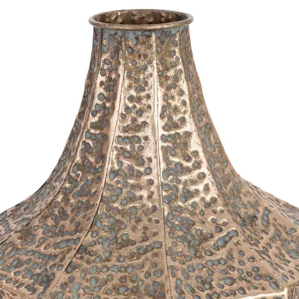 Jarrón de metal dorado 35.5x33.5x42.5h cm - Conforama