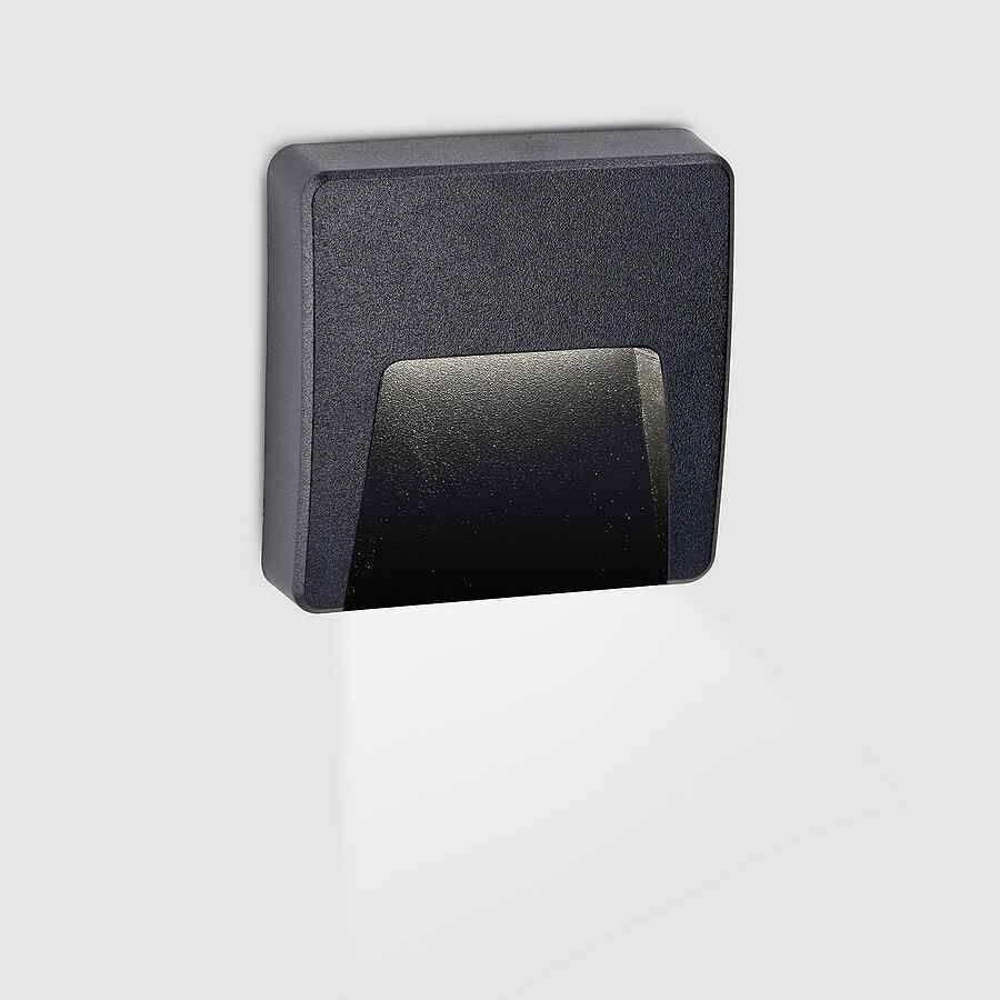 aplique exterior policarbonato color negro serie grove 12cm - Conforama
