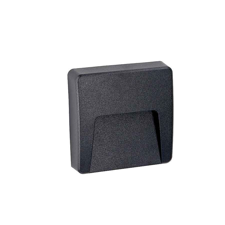 aplique exterior policarbonato color negro serie grove 12cm - Conforama