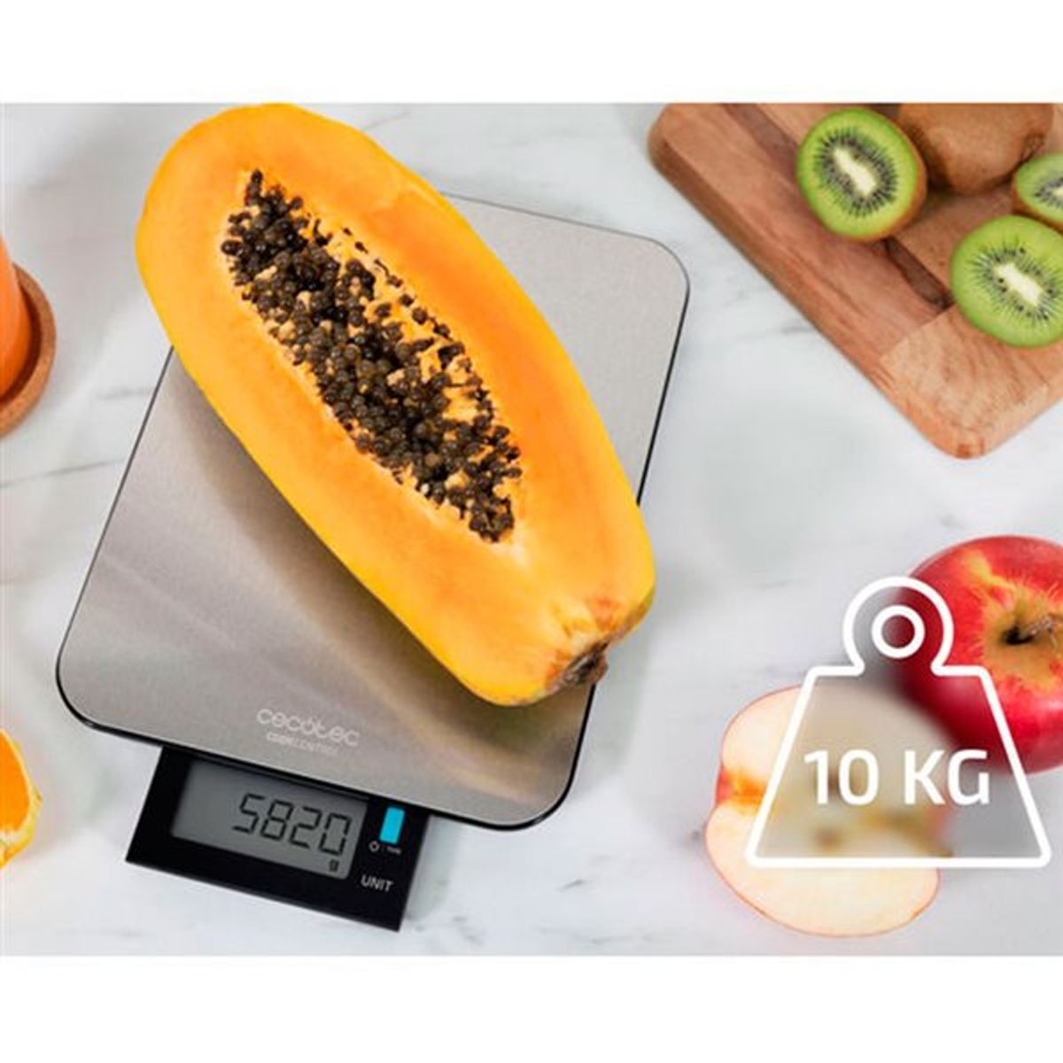 Báscula de cocina digital Cook Control 9000 Waterproof Cecotec pantalla ...