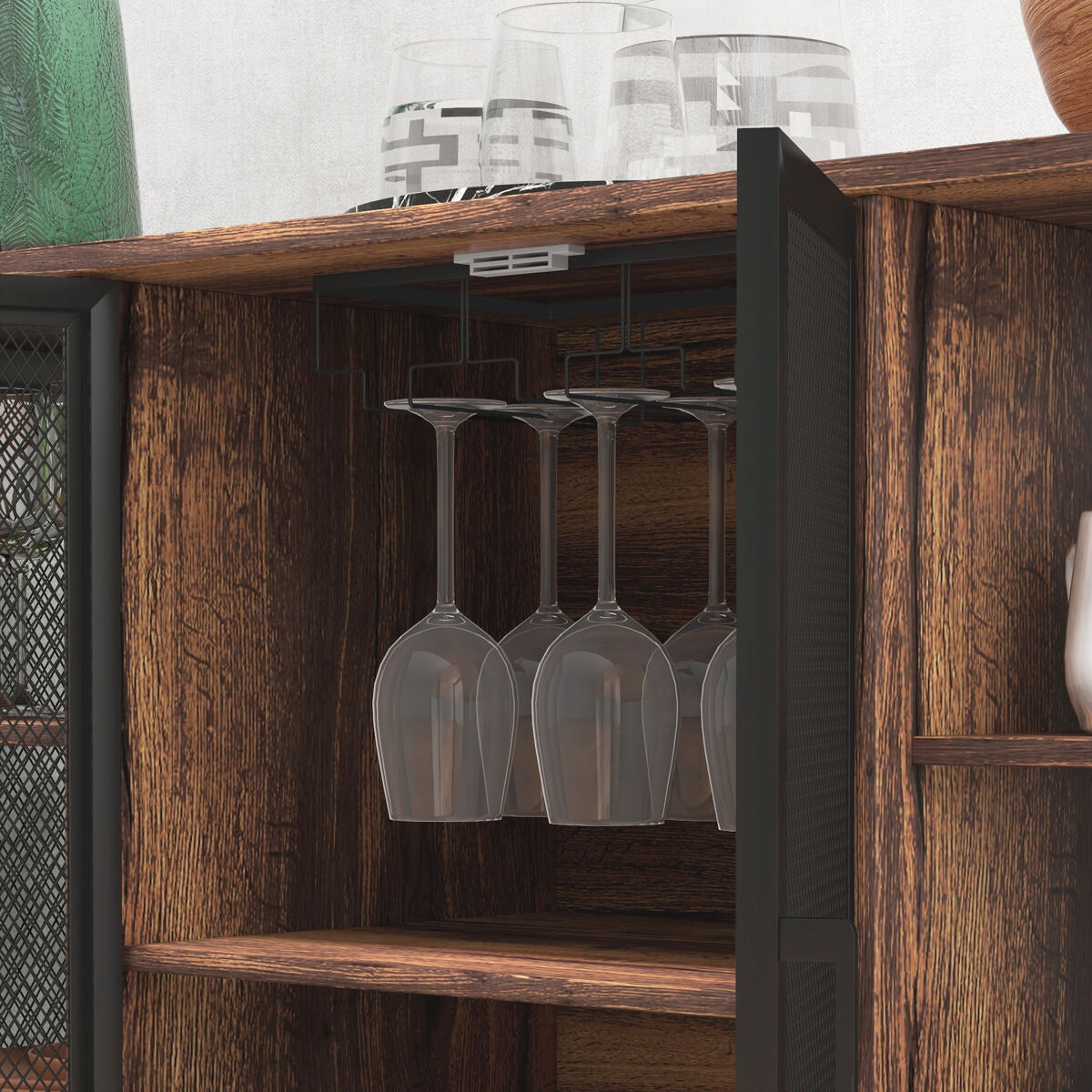 HOMCOM Aparador de Cocina Industrial Mueble Buffet Auxiliar con 6 ...