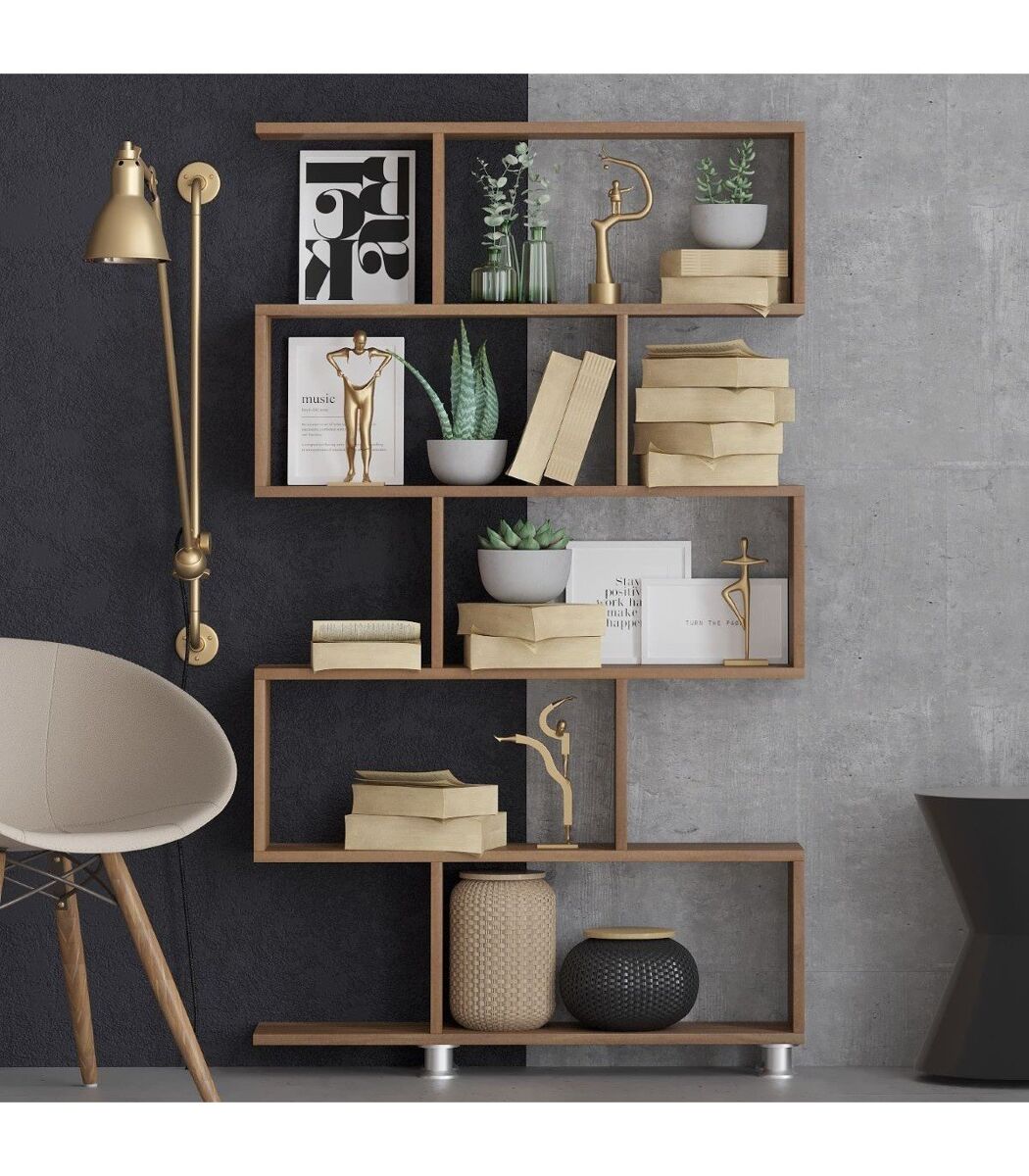 Estantería de 5 estantes decorativos de nogal H156 cm - Nilüfer - Conforama