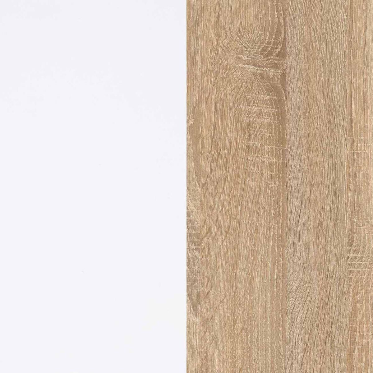 Mesa de comedor extensible en blanco artik y roble canadian 140-190x90 ...