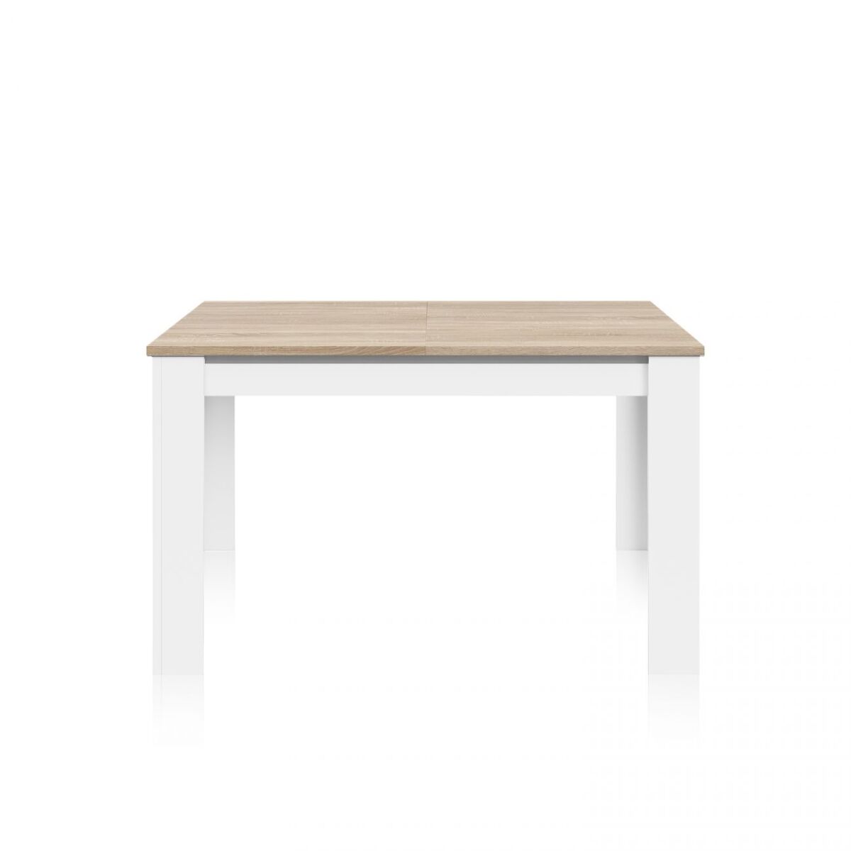 Mesa de comedor extensible en blanco artik y roble canadian 140-190x90 ...
