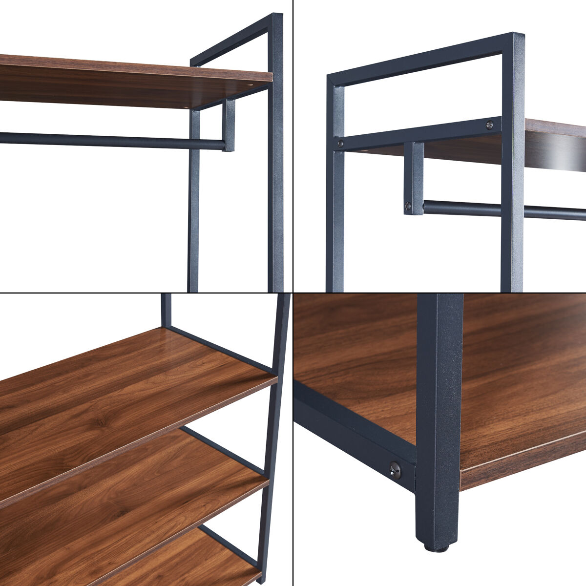 Perchero burro Larem con 5 compartimento 180x84x40cm - Efecto nogal [en ...
