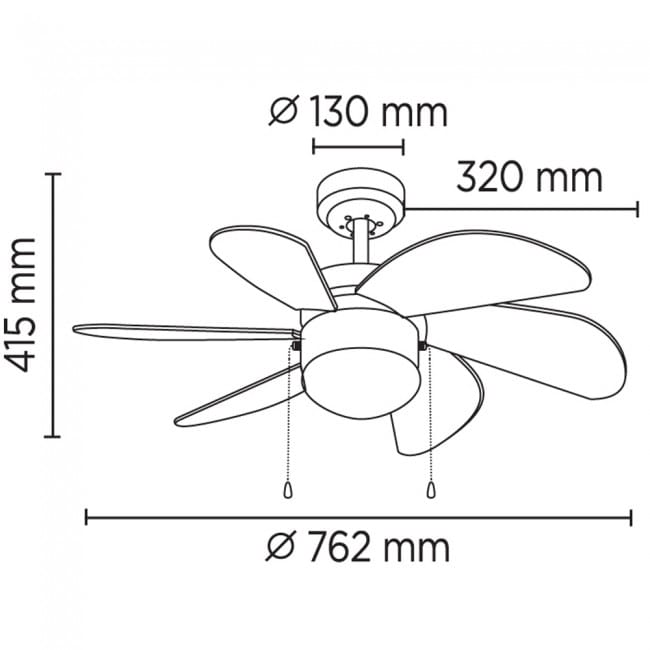 Ventilador de techo con luz Basic marca Wonderlamp - Conforama