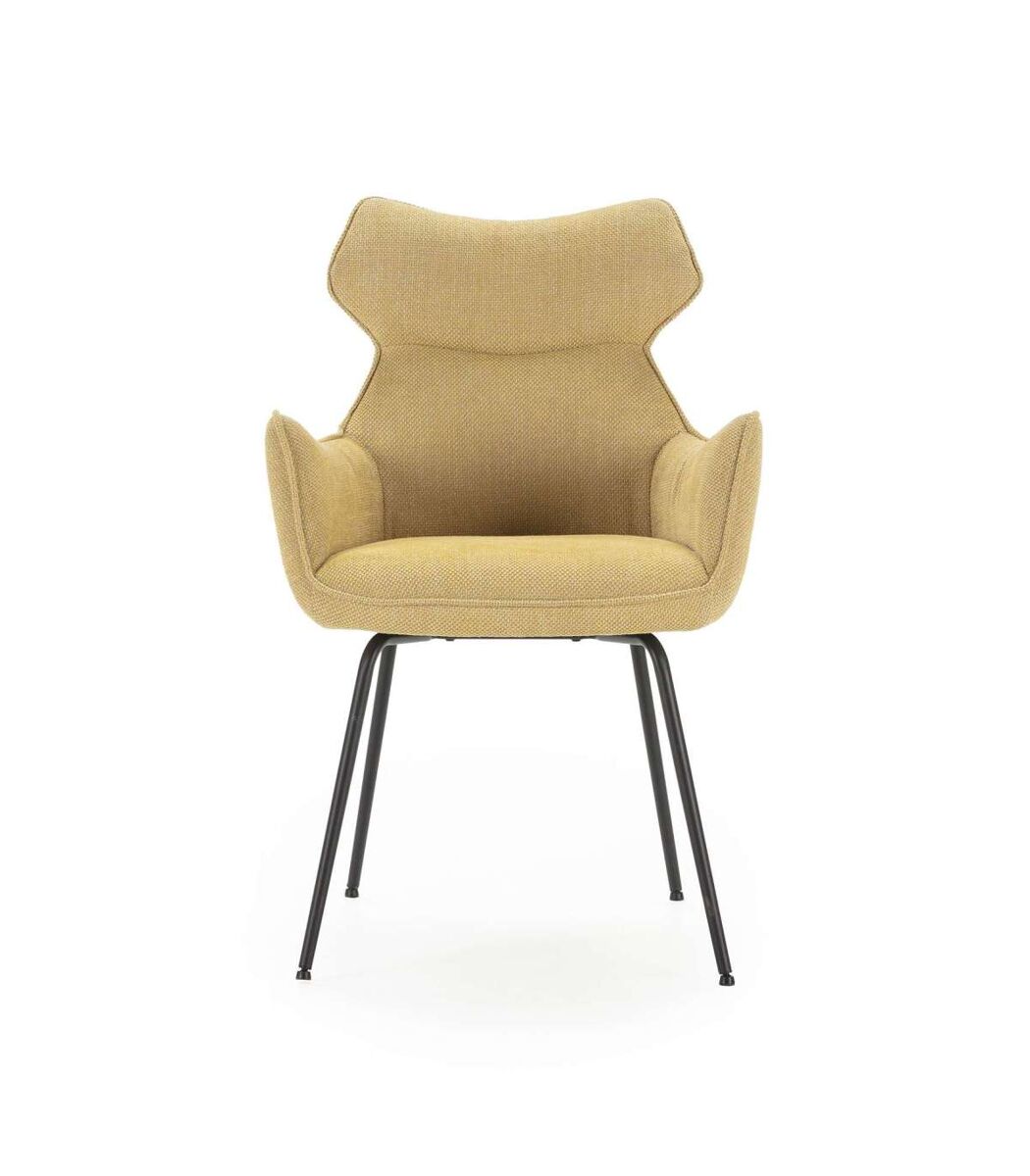 Sillones Dimitri tapizados en mostaza, pack de 2 elegantes - Conforama
