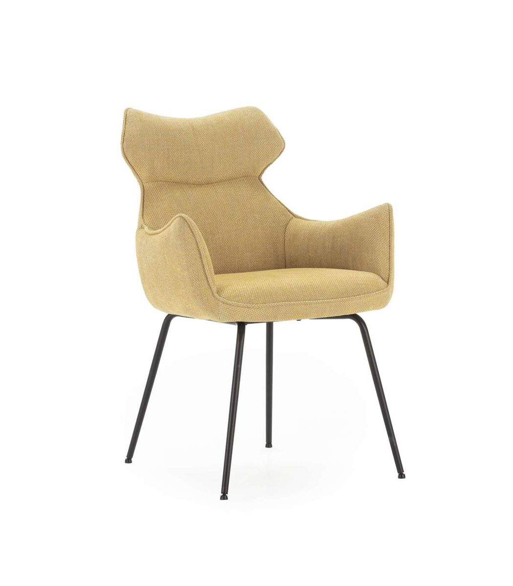 Sillones Dimitri tapizados en mostaza, pack de 2 elegantes - Conforama