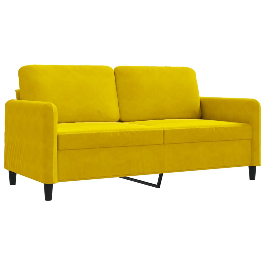 Sofá de 2 plazas - sofá de salón - sofá moderno terciopelo amarillo 140 ...